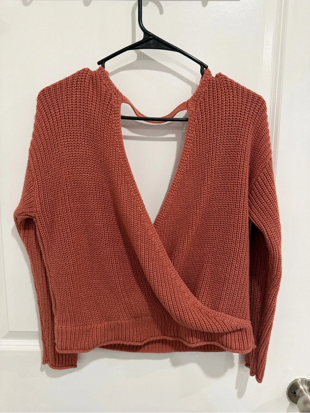 moon & madison | Sweaters | Moon Madison Rust Wrap Vneck Knit Sweater ...